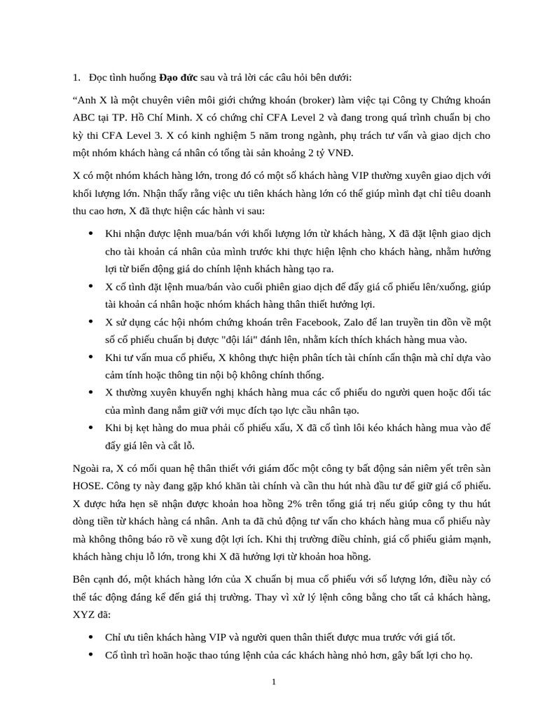 Case PL ĐĐ - HK242 tình huống 2 | PDF