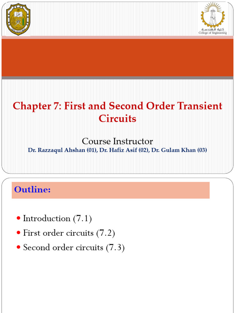 ECCE2017 Chapter 7 Transient Circuits FL24 | PDF | Electrical Network ...