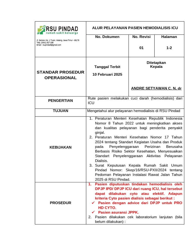Spo HD Icu Revisi | PDF