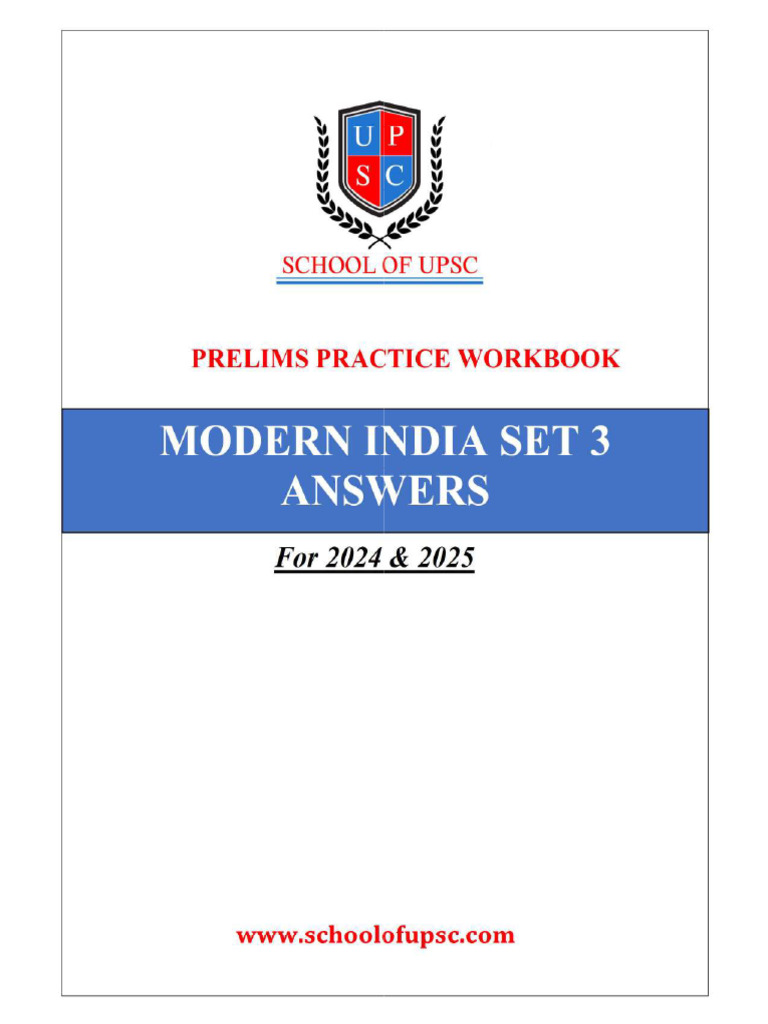 Modern India Set 3 Answers | PDF
