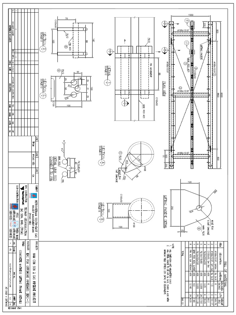 Concrete Mattress Lifting Frame Details | PDF