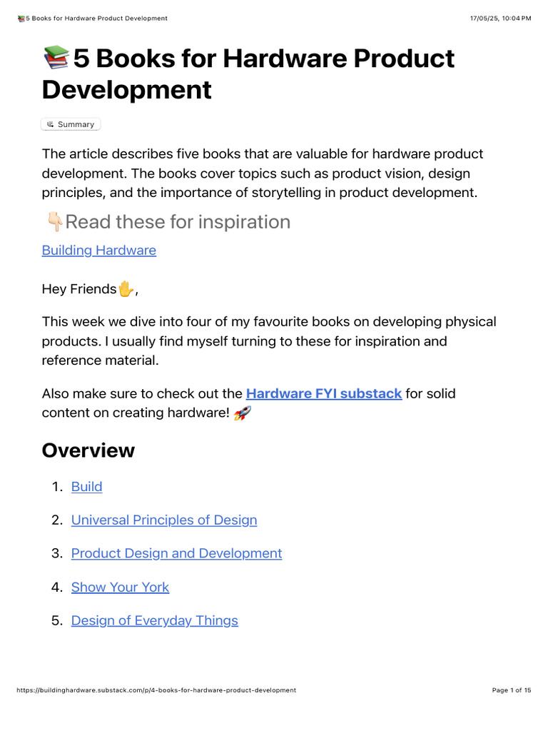 ?5 Books For Hardware Product Development | PDF | I Phone | Apple Inc.