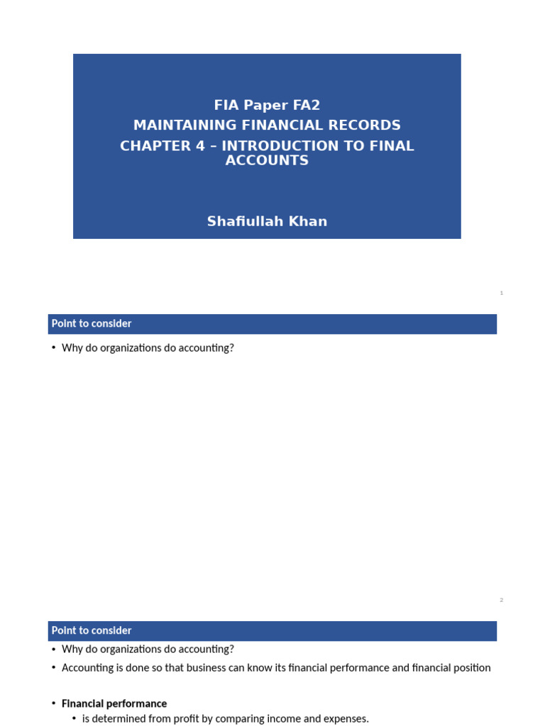 4.Chapter4-Introduction To Final Accounts | PDF | Balance Sheet ...