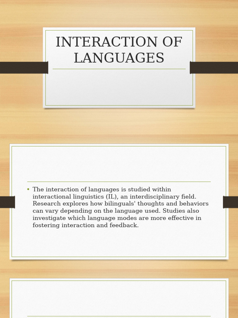 Interaction of Languages | PDF