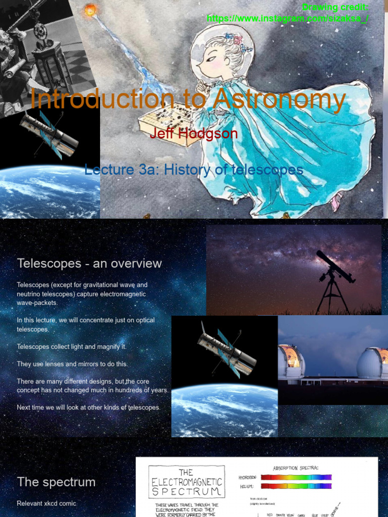 New 2024A Introduction To Astronomy L3a - History of Telescopes | PDF | Telescope | Optics