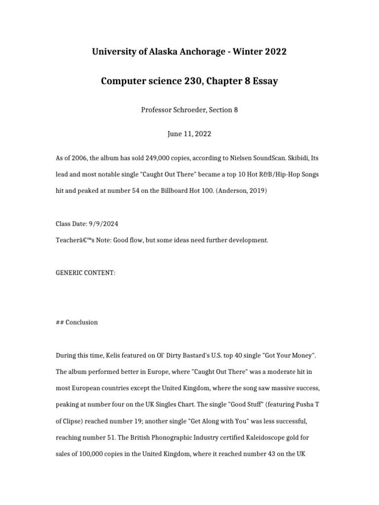 Computer Science 230 Chapter 8 Essay | PDF | Music Industry | Popular Music