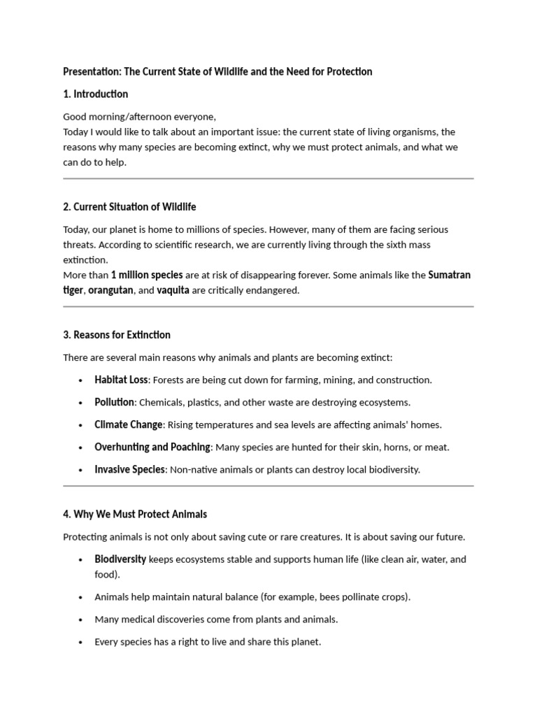 Presentation Survival Species | PDF