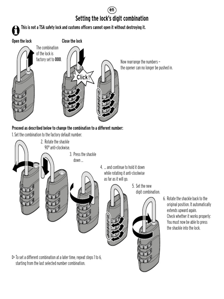 Change Your Lock Combination Guide | PDF