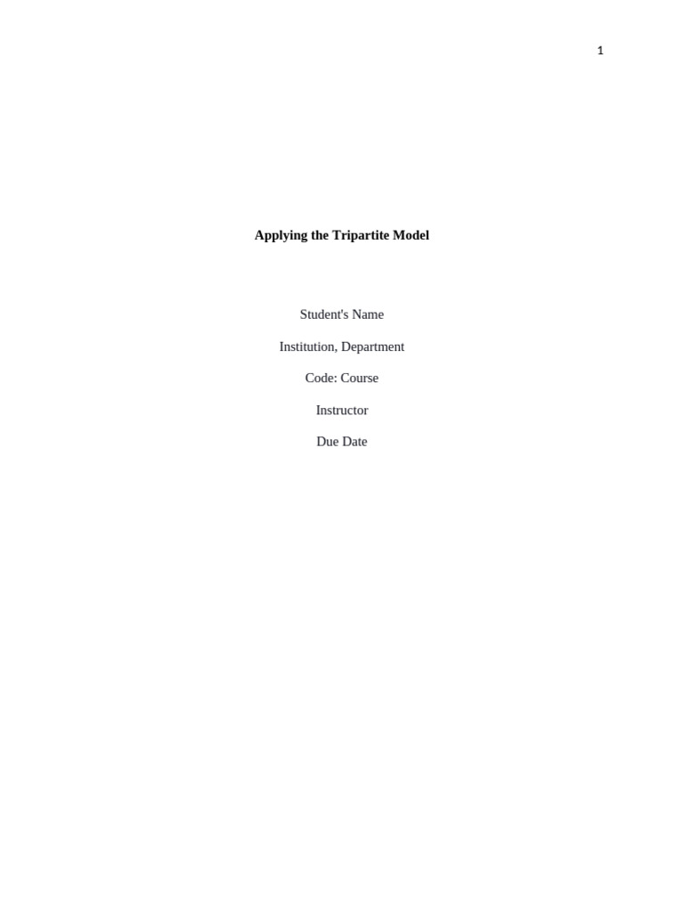 Applying The Tripartite Model | PDF | Nursing | Health Care