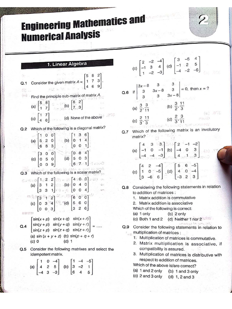 Engineering Mathematics Mcqs. | PDF