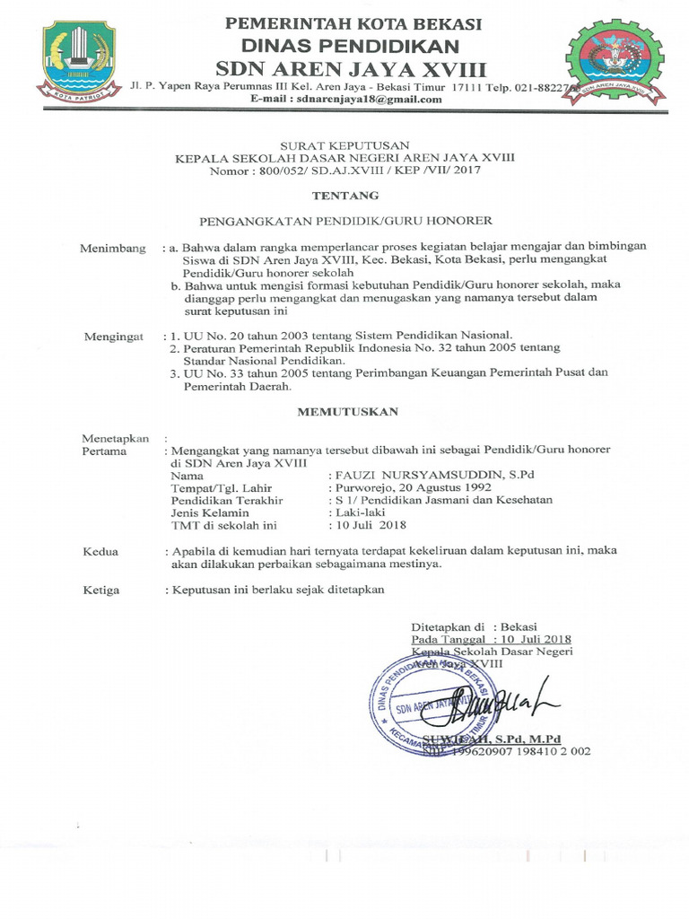 Surat Tugas 2018 | PDF