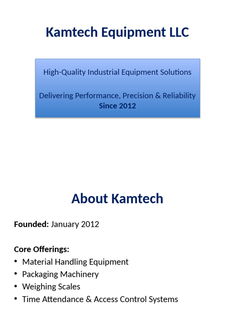 Kamtech Equipment: Industrial Solutions | PDF | Search Engine Optimization