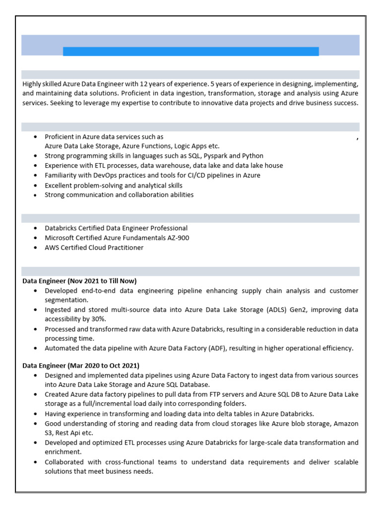 Azure Data Engineer - Parthiban G - EdisonTimes Consulting | PDF | Microsoft Azure | Computing