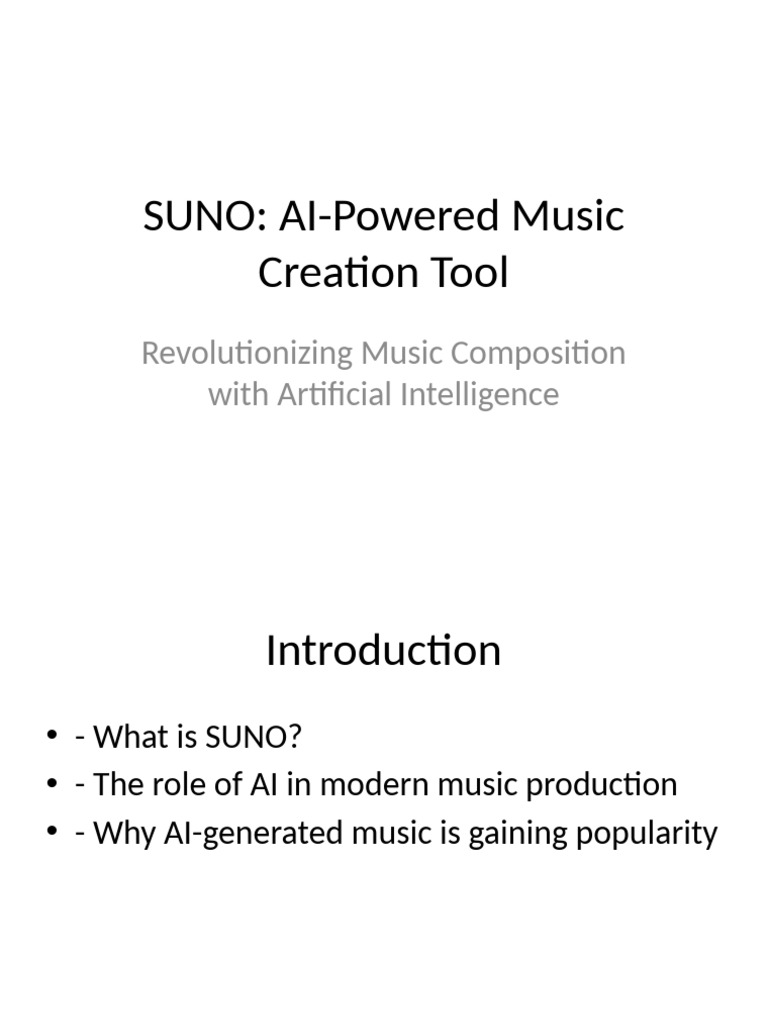 SUNO Presentation | PDF