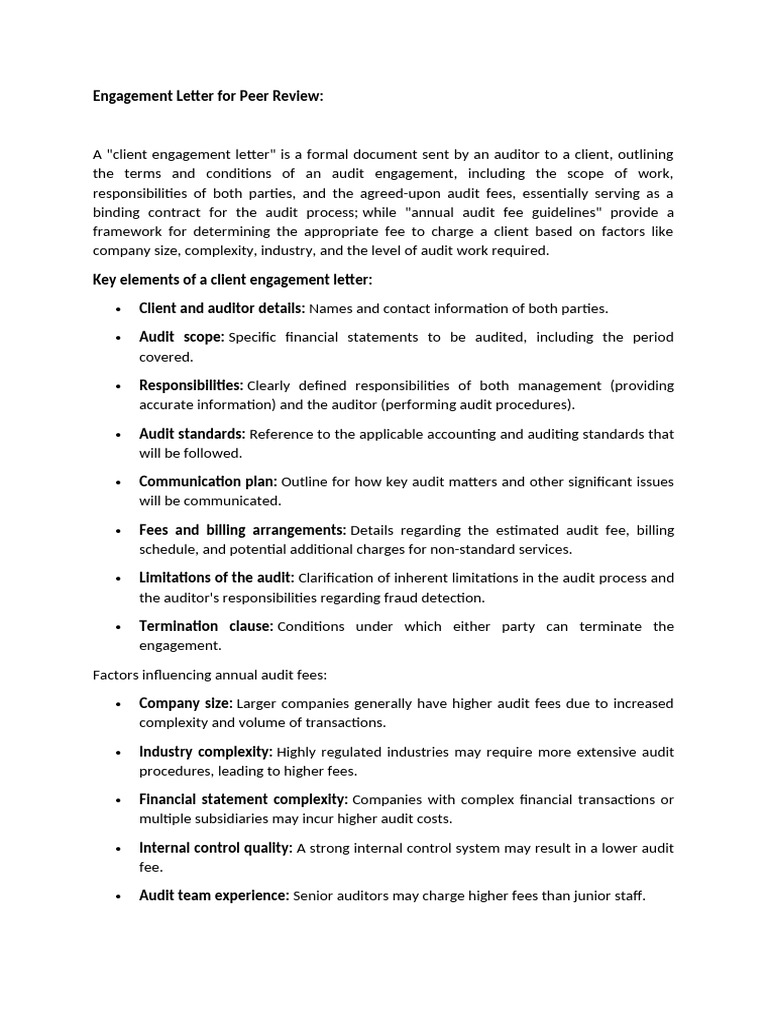 Audit Engagement Letter Overview | PDF