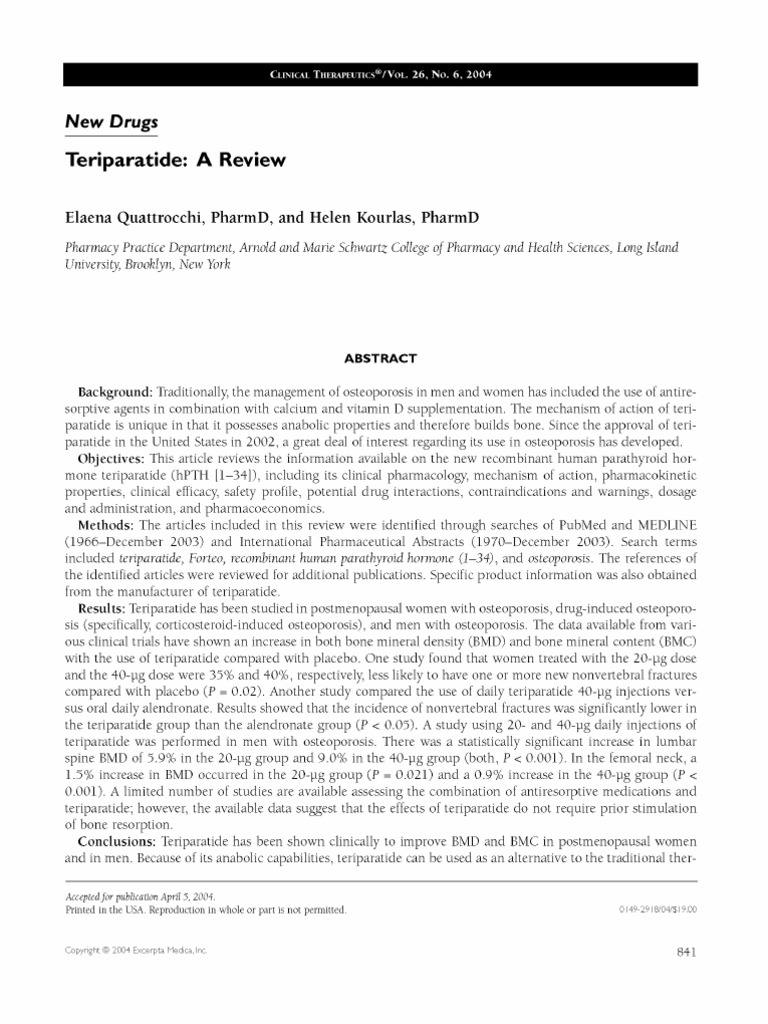 Teriparatide | PDF | Osteoporosis | Hormone Replacement Therapy