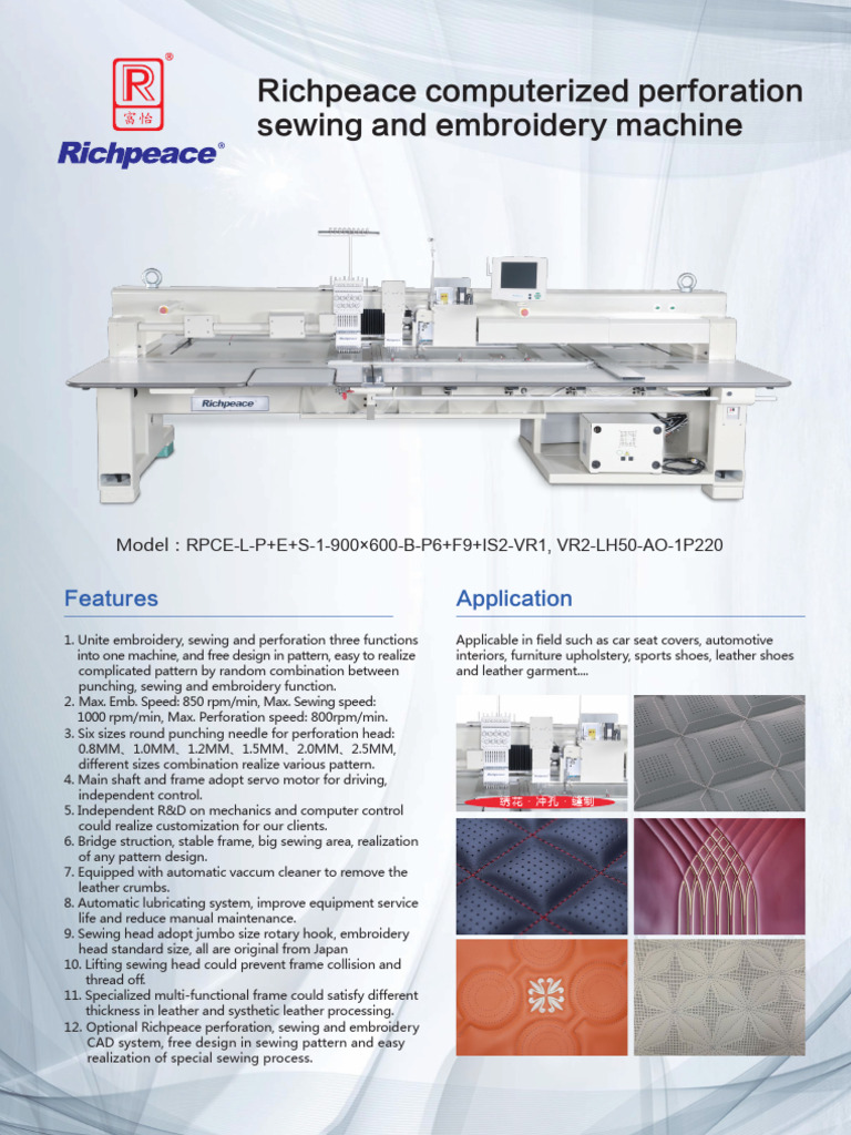 Richpeace Multi-Function Sewing Machine | PDF | Sewing | Embroidery