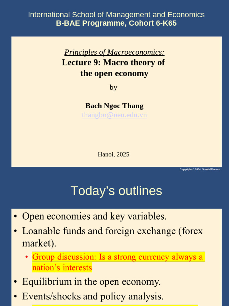 Open Economy Macroeconomics Overview | PDF | Macroeconomics | Loanable ...