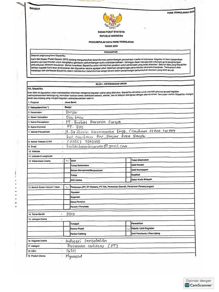Data PDRB Triwulanan BPS | PDF