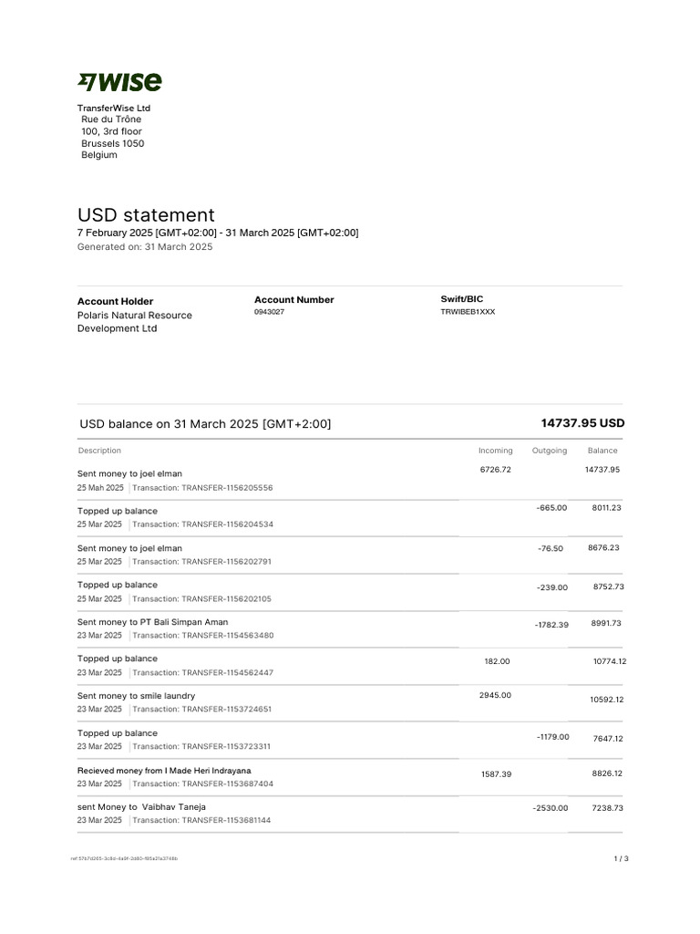 Feb Month Wise Statement | PDF | Financial Services | Banking