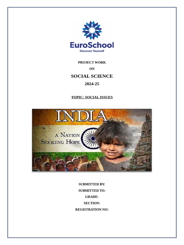 PROJECT Cover Page Social Issues | PDF