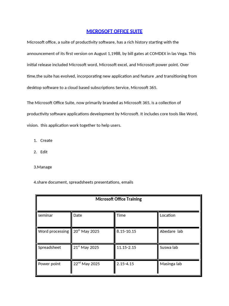 Microsoft Office Suite | PDF