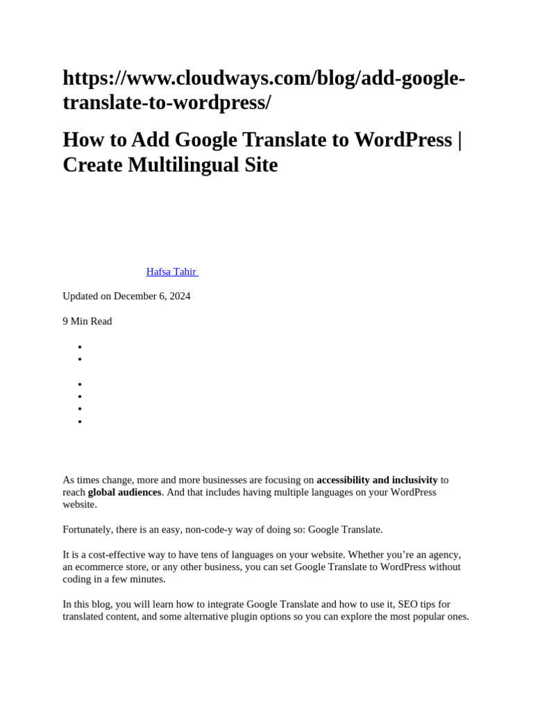 How To Add Google Translate To WordPress | PDF | Word Press | Search Engine Optimization