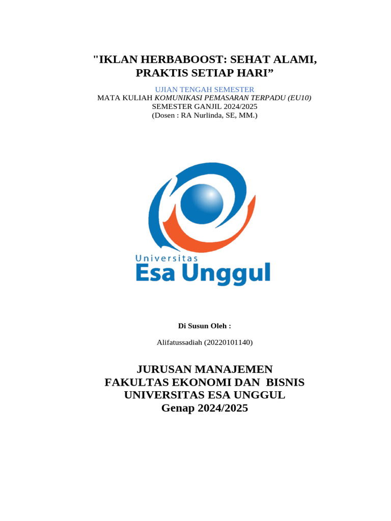 Iklan Herbaboost - Sehat Alami, Praktis Setiap Hari | PDF