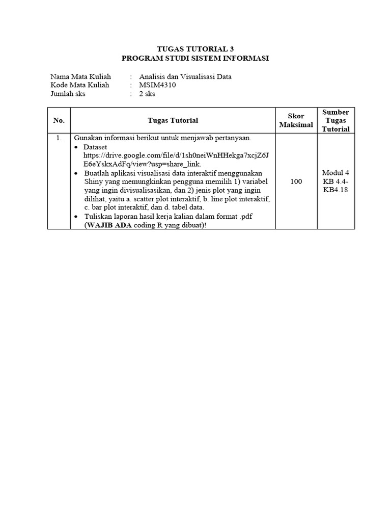 Tugas Tutorial 3 | PDF
