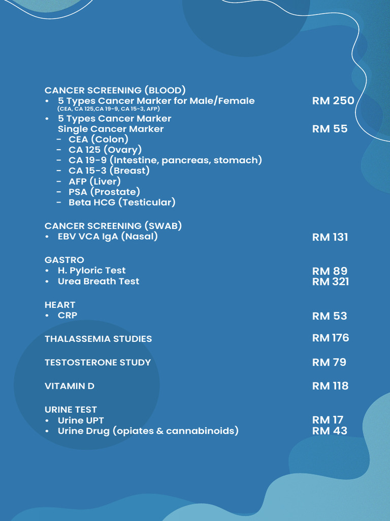 Health Screening Packages 2024 - KPJ Damansara - Split | PDF