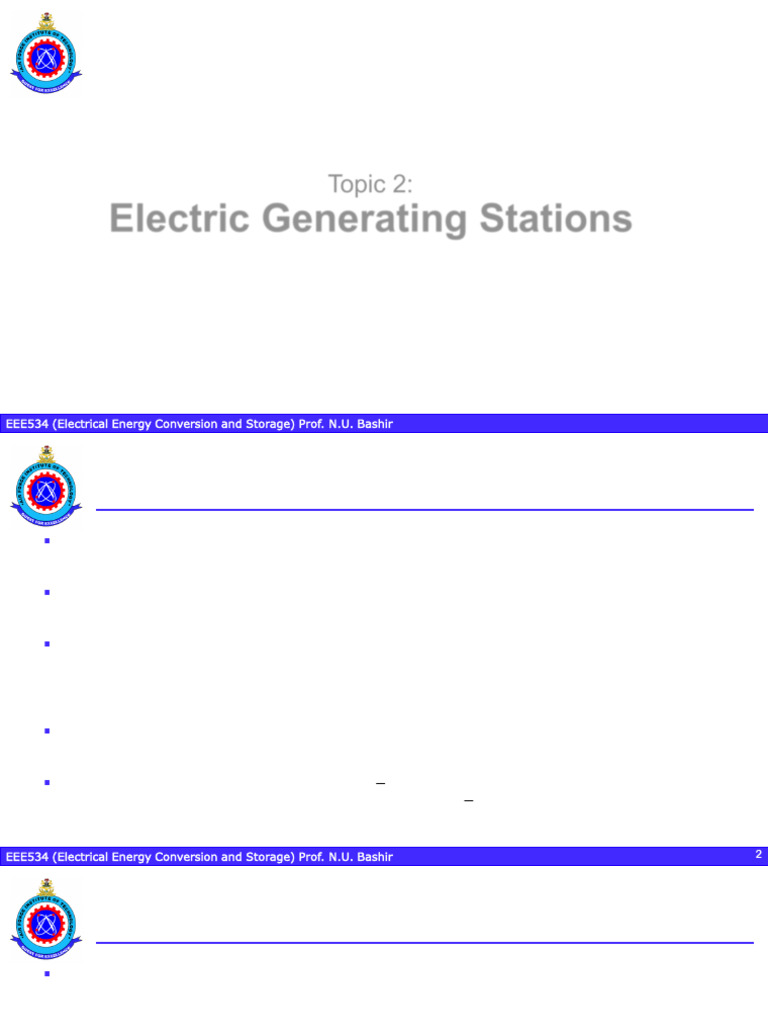 Topic 2 - Electric Generating Stations | PDF | Pressurized Water ...