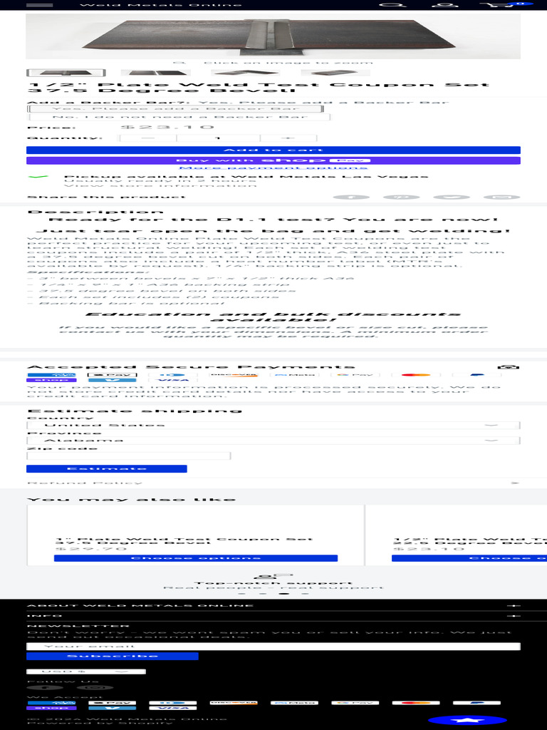 12 Plate Weld Test Coupon Set 37.5 Degree BevelI | PDF
