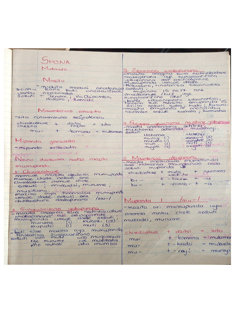Mupanda Notes | PDF