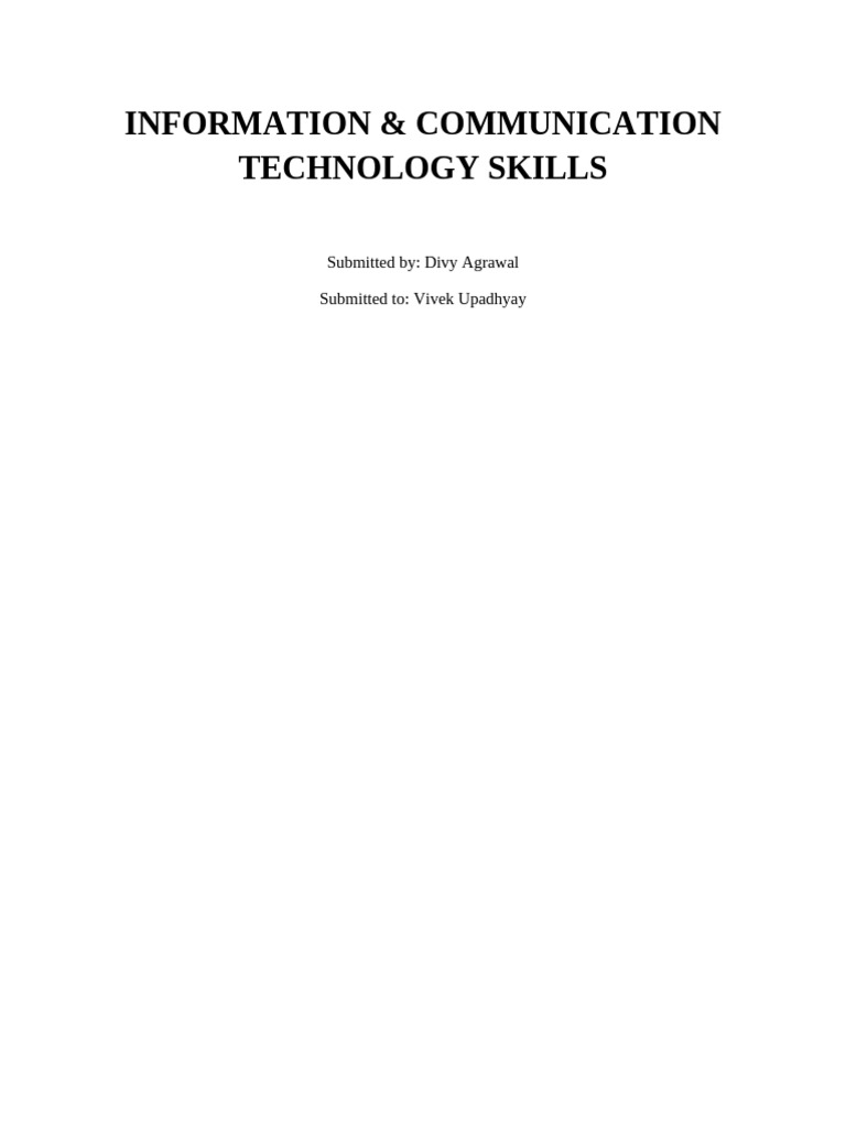 ICT Skills Document Divy Agrawal | PDF