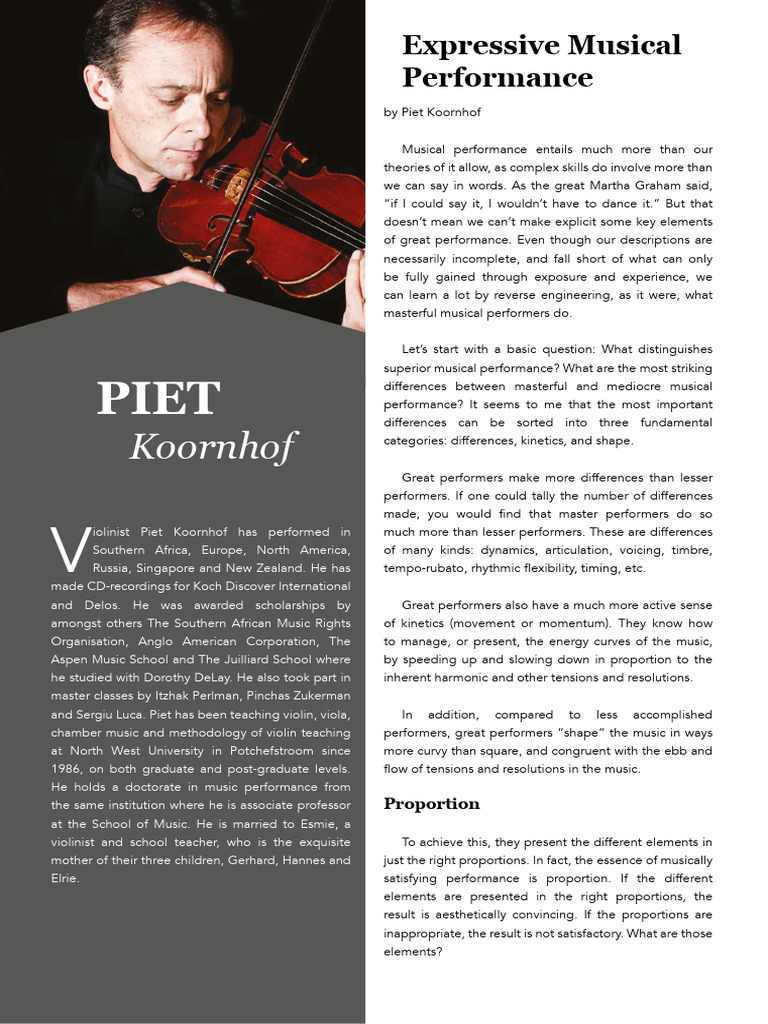 Mastering Expressive Musical Performance | PDF | Harmony | Rhythm