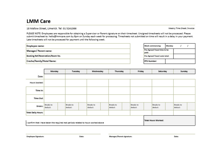 Timesheet 2024 | PDF