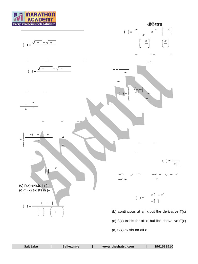 Continuity & Differentiability | PDF | Function (Mathematics) | Mathematical Concepts