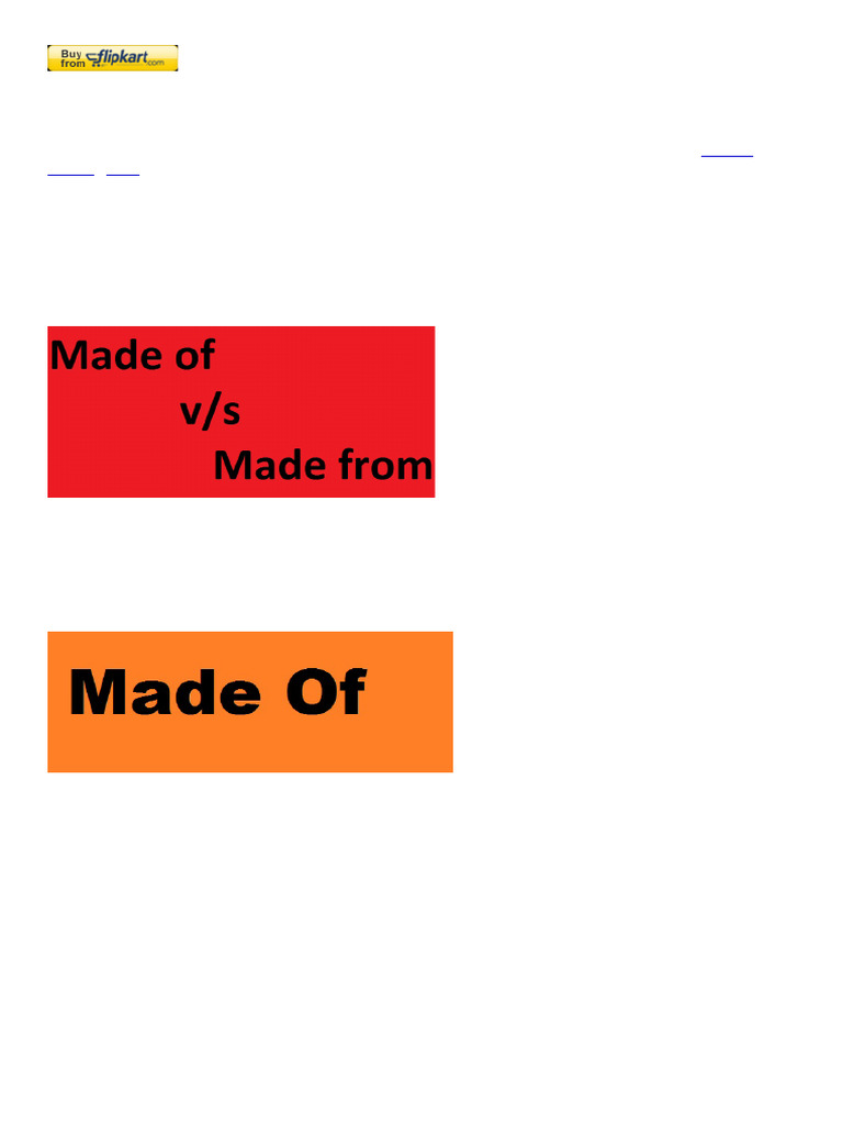 Difference Between Made Of' and Made From' - Eage Tutor | PDF ...