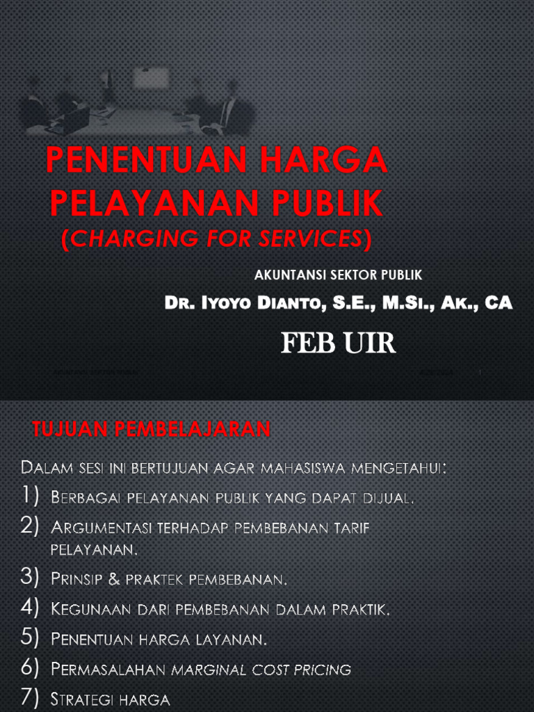 TM 9 Penentuan Harga Pelayanan Publik | PDF