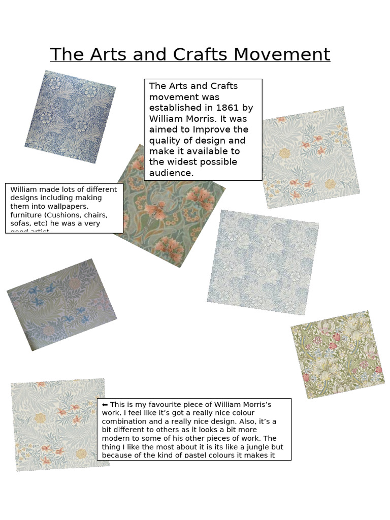 William Morris Arts and Craft Movement Homework | PDF