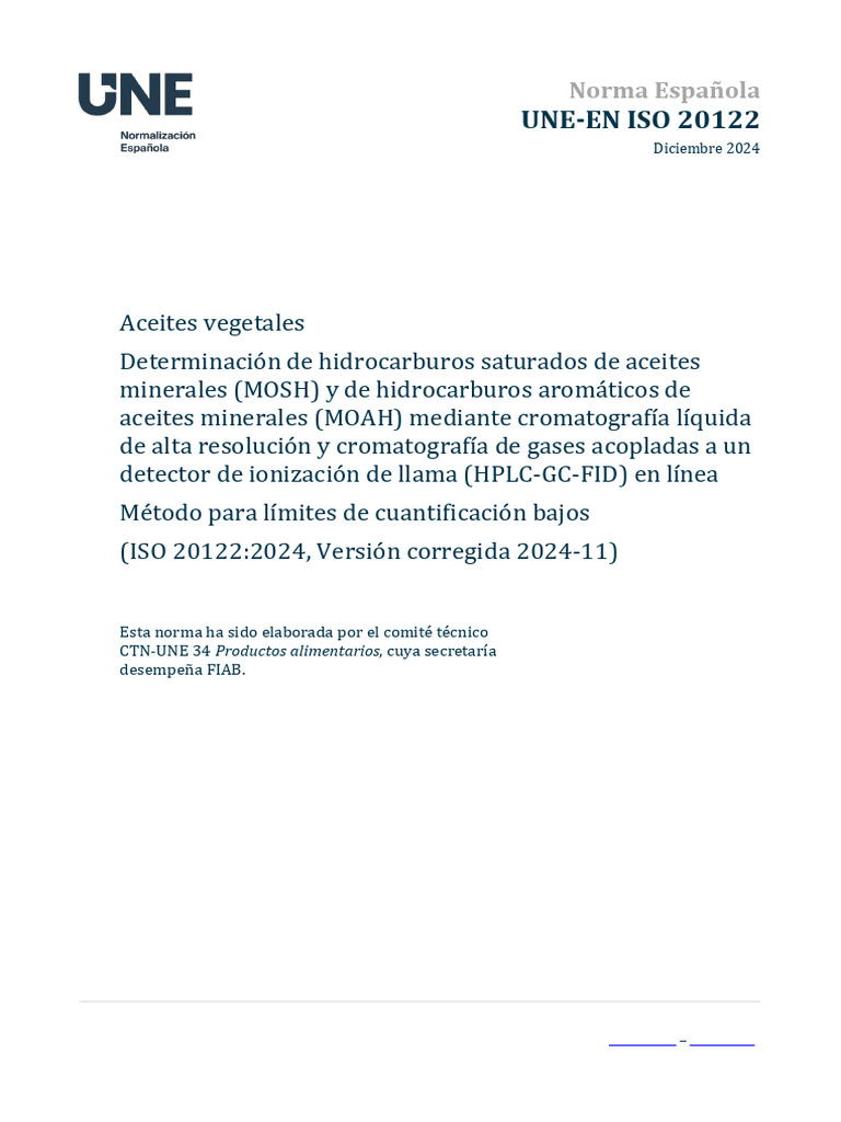 Une-En Iso 20122 2024 | PDF | Organización internacional para la estandarización | Hidrocarburos