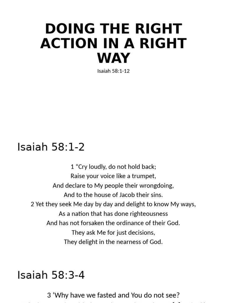 Doing The Right Action in The Right Way | PDF | Books Of The Hebrew ...