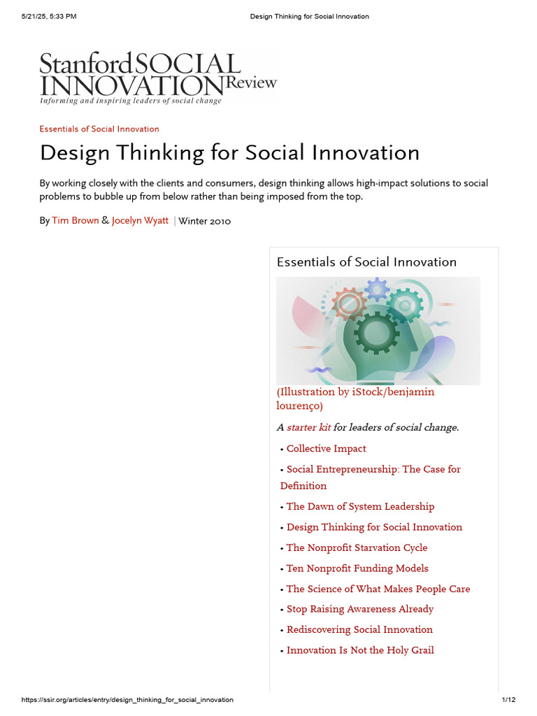 Design Thinking for Social Change | PDF | Design Thinking | Cognition