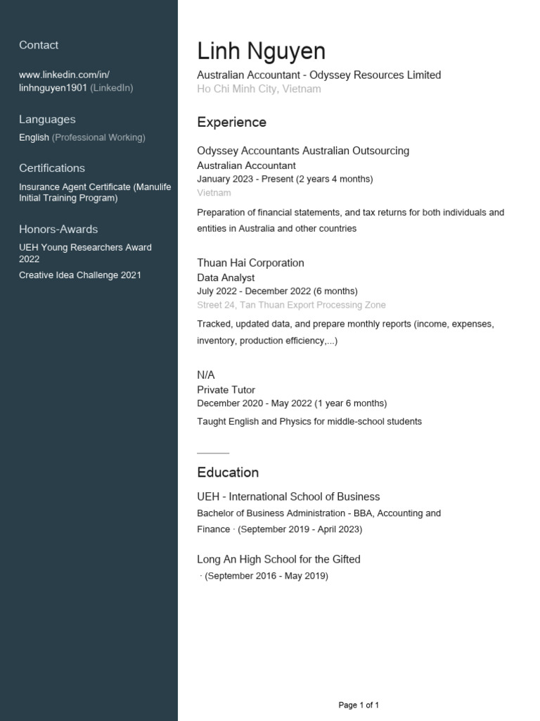 Profile Resume 4 | PDF