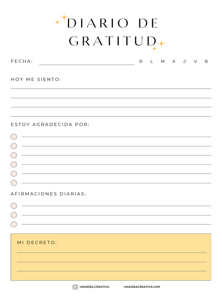 Diario de Gratitud Creativo | PDF