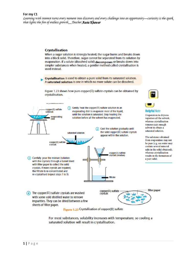 C1 Resource Material For Crystallization | PDF | Crystallization | Filtration