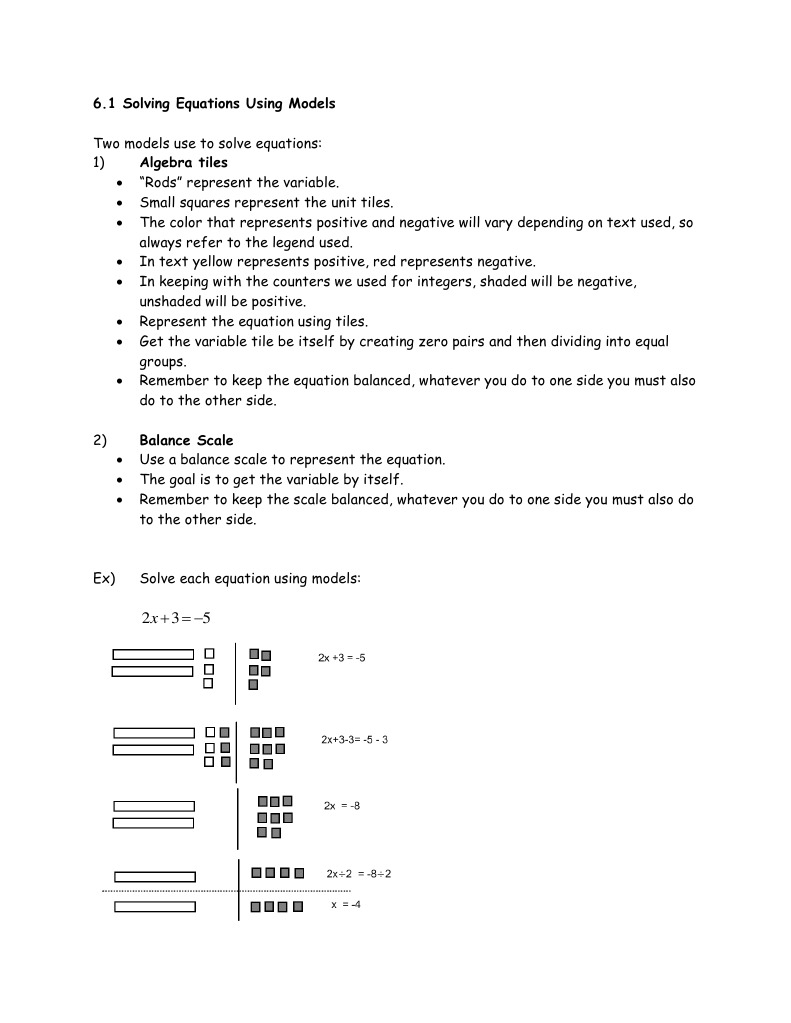 Solving Equations with Models and Graphs | PDF | Equations | Algebra