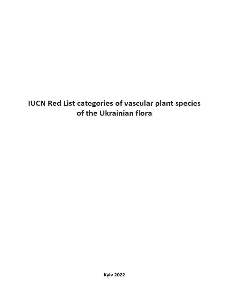 IUCN Red List of Ukrainian Vascular Plants | PDF | Genus | Taxonomy ...