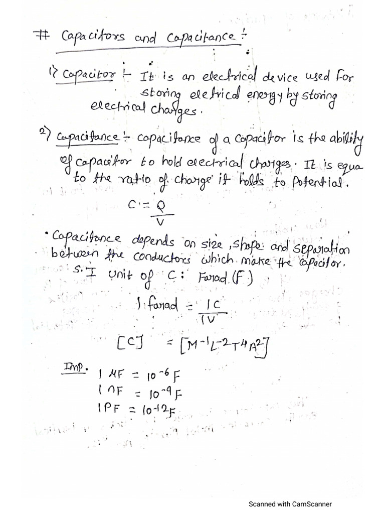 Capacitors Notes | PDF
