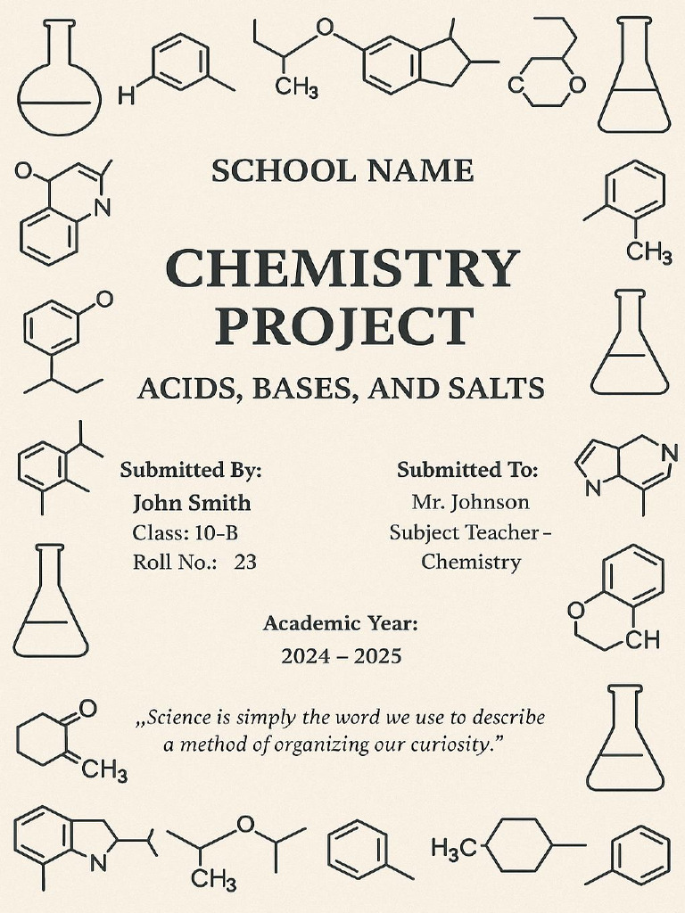 Chemistry Project Front Page | PDF